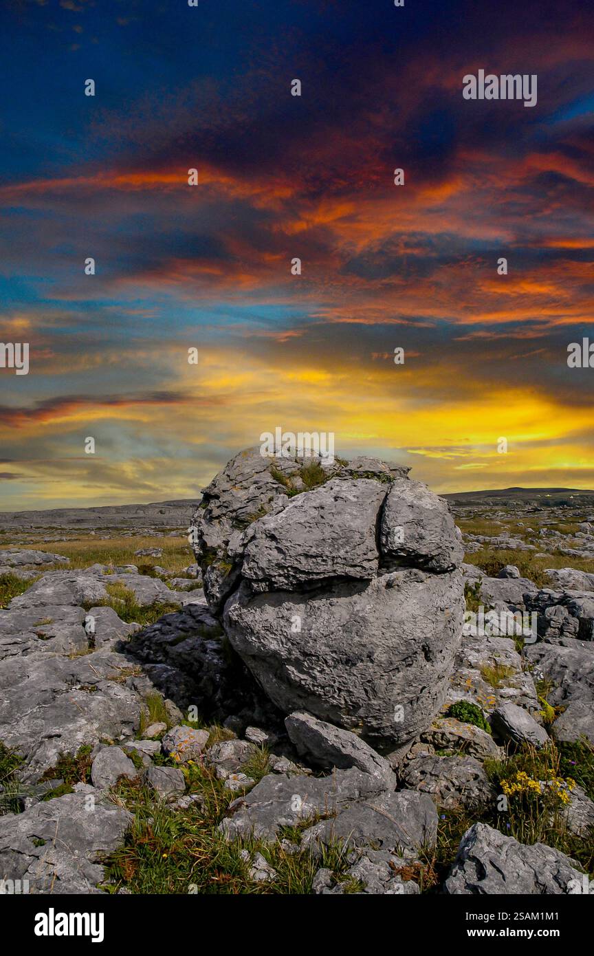 Spectacular landscape of the Burren region of County Clare, Ireland ...