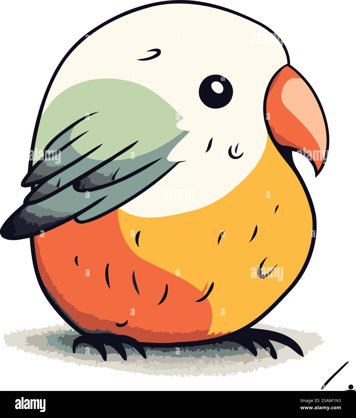 Illustration of a cute parrot isolated on a white background Stock ...