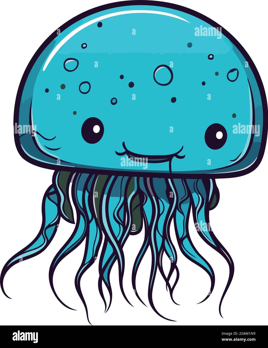 cute jellyfish sea animal cartoon vector illustration graphic design ...