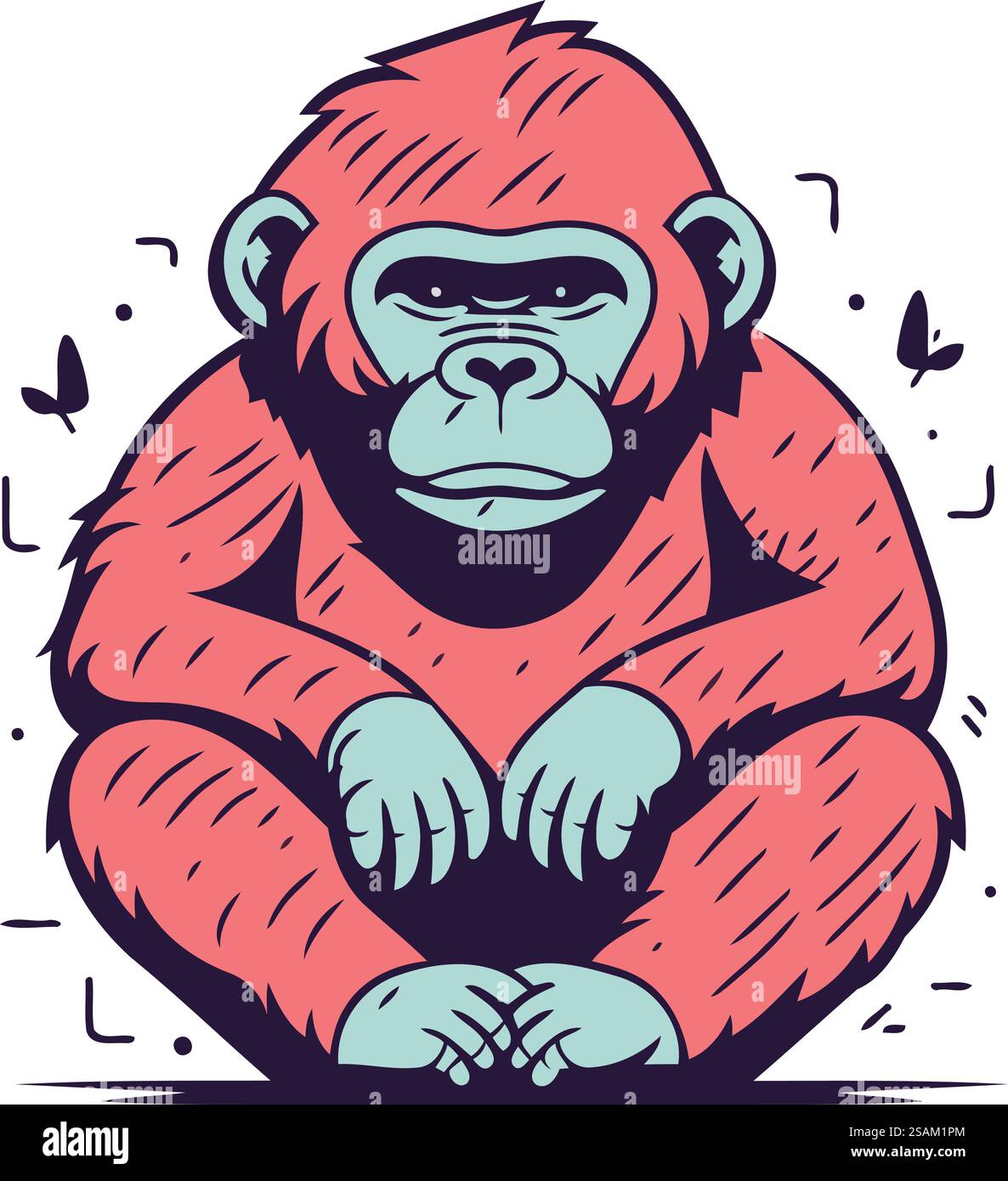 Hand drawing ape cartoon Stock Vector Images - Alamy