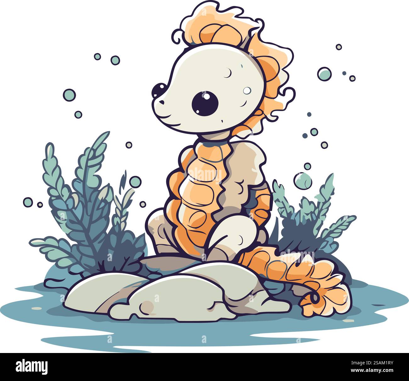 Underwater rocks illustration Cut Out Stock Images & Pictures - Alamy