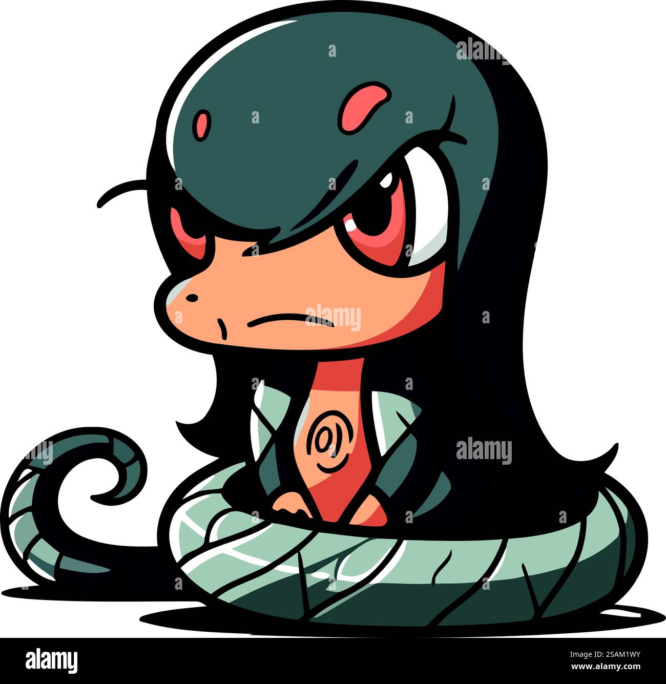 Cute cartoon snake. Vector illustration isolated on a white background ...