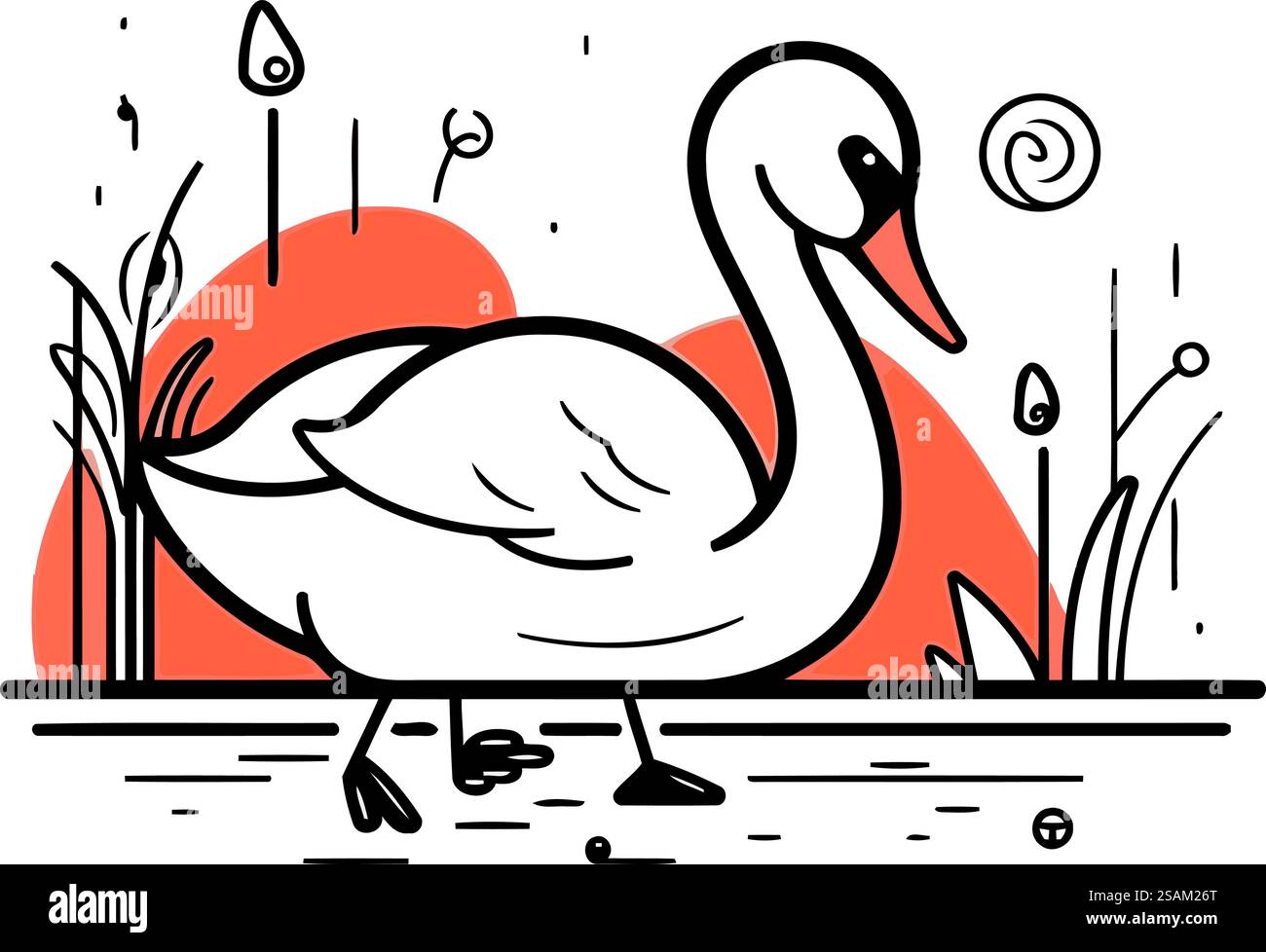 Vector line hand drawn Cut Out Stock Images & Pictures - Alamy