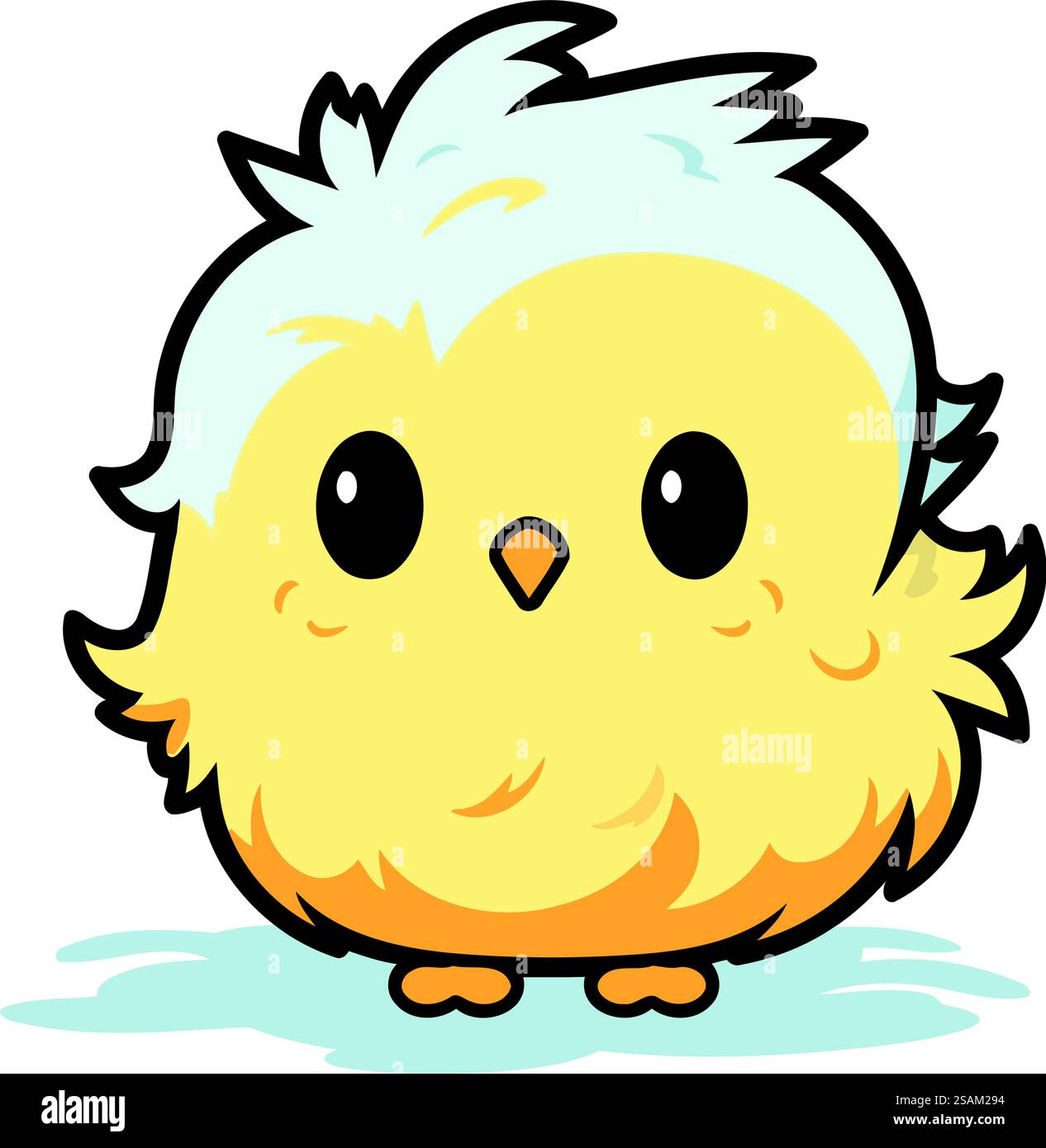 Cute little chick isolated on a white background. Vector illustration ...