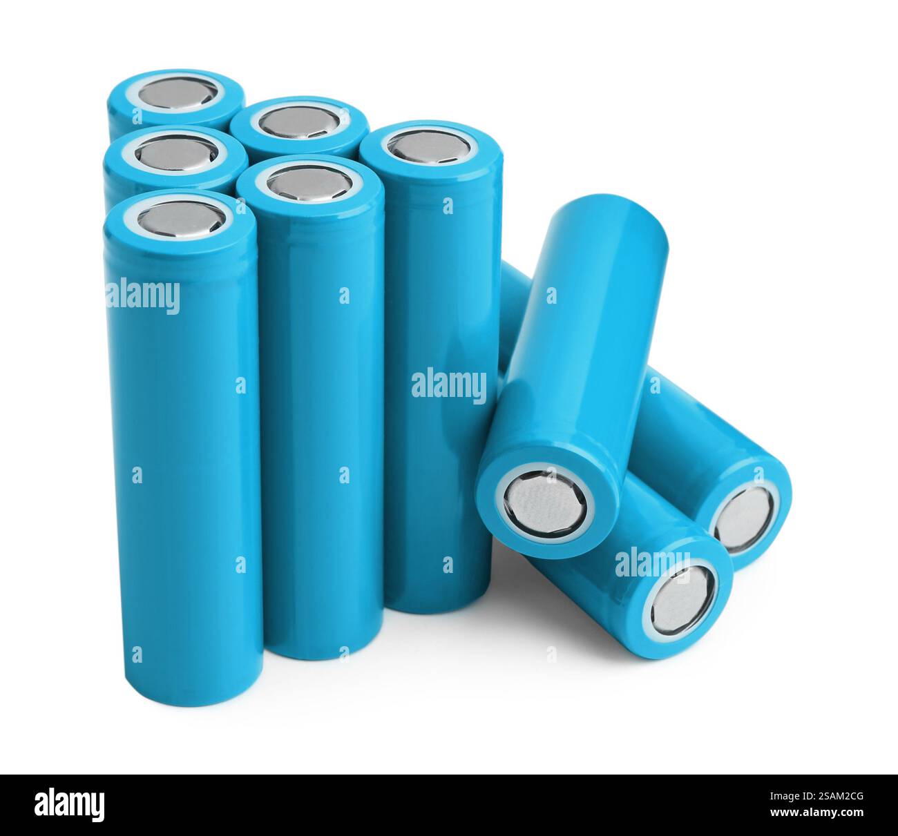 Light blue AA alkaline batteries isolated on white Stock Photo - Alamy