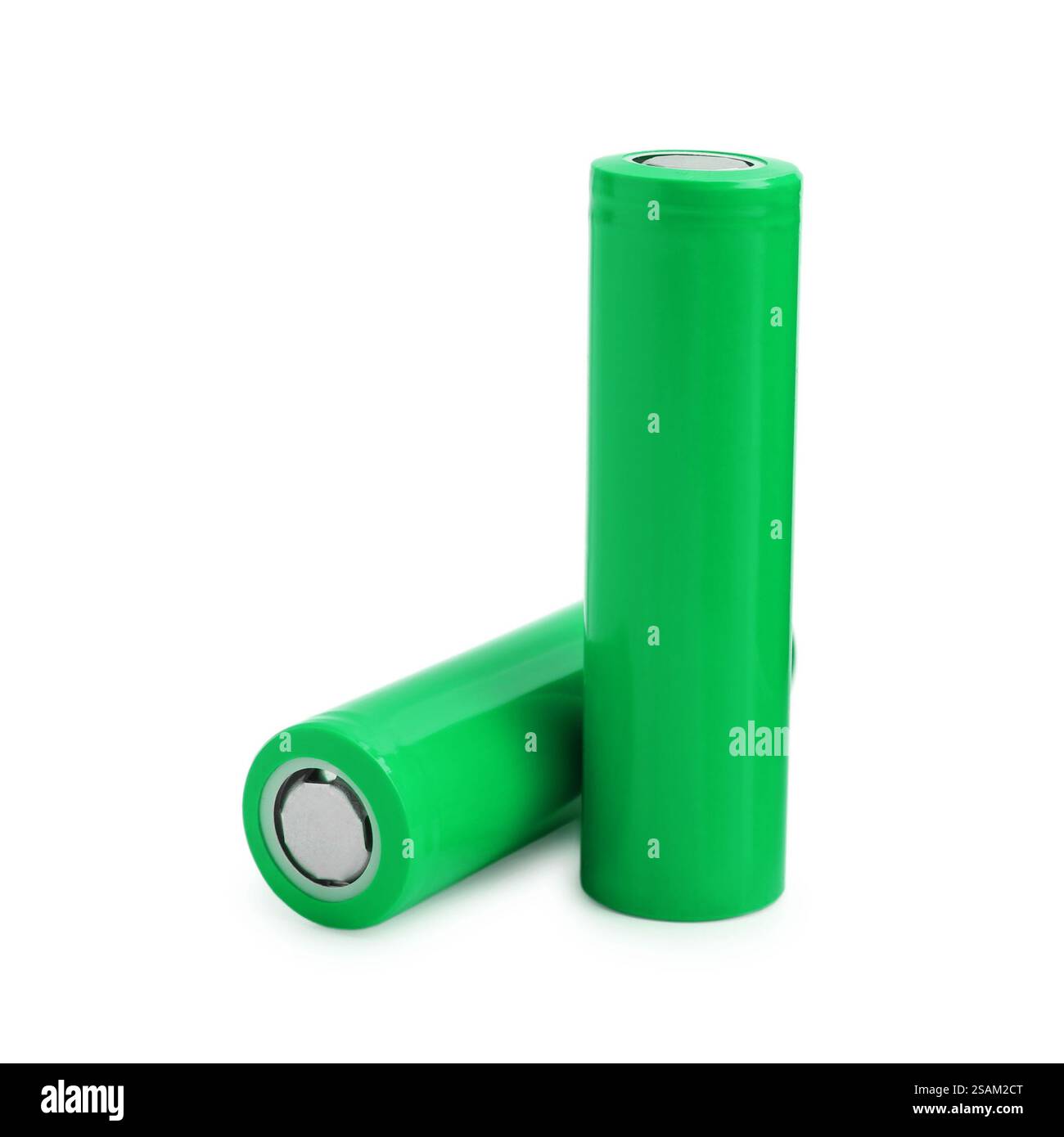 Green AA alkaline batteries isolated on white Stock Photo - Alamy