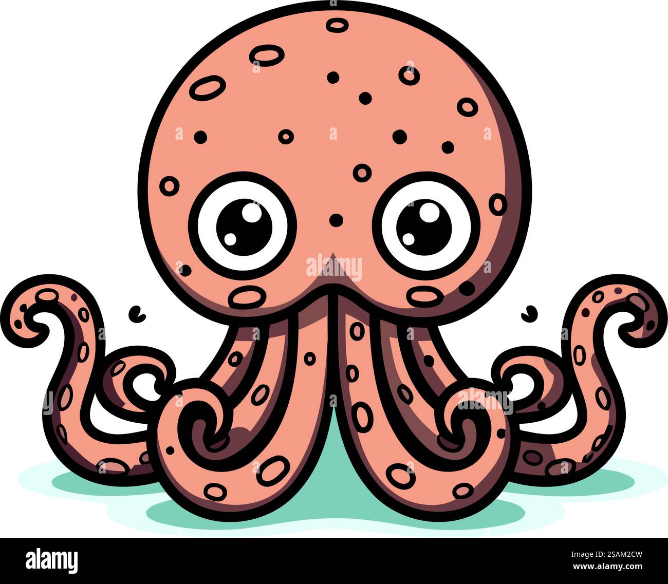 Cute cartoon octopus. Vector illustration isolated on white background ...