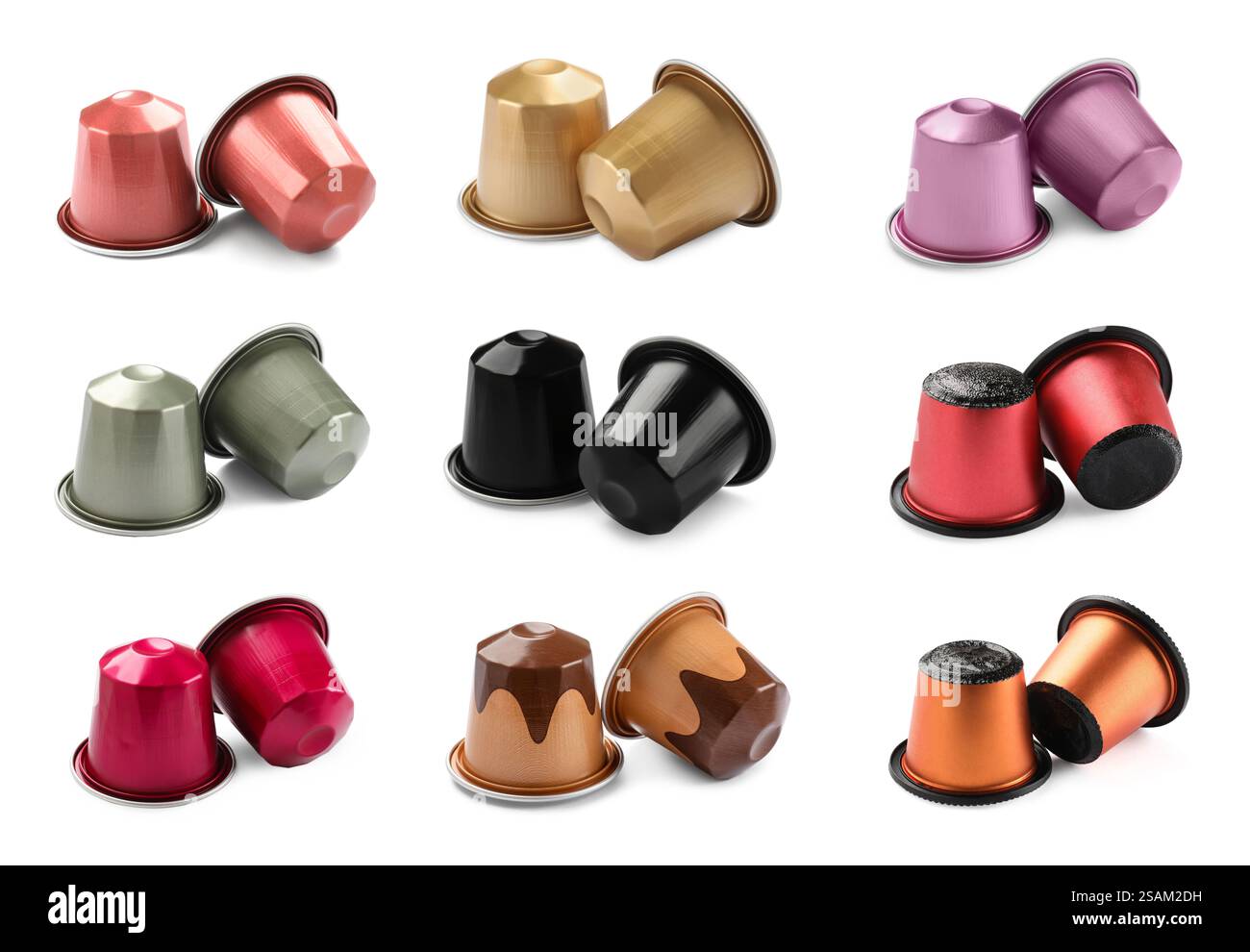 Many different coffee capsules isolated on white, set Stock Photo - Alamy