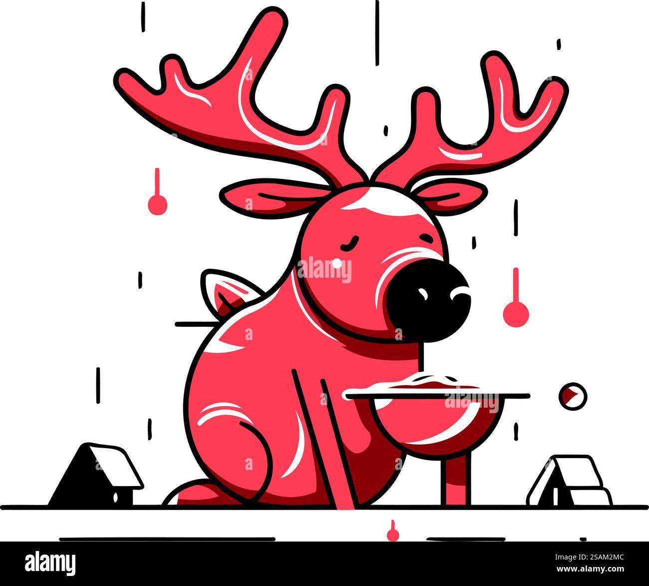 Colorful Cartoon Reindeer Head Royalty Free Vector Image Cute Reindeer