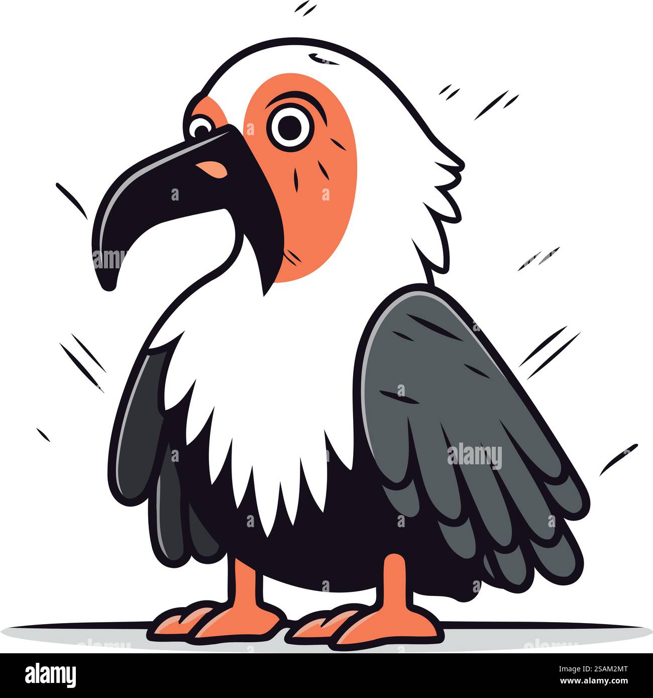 Cartoon vulture. Vector illustration of a vulture on a white background ...