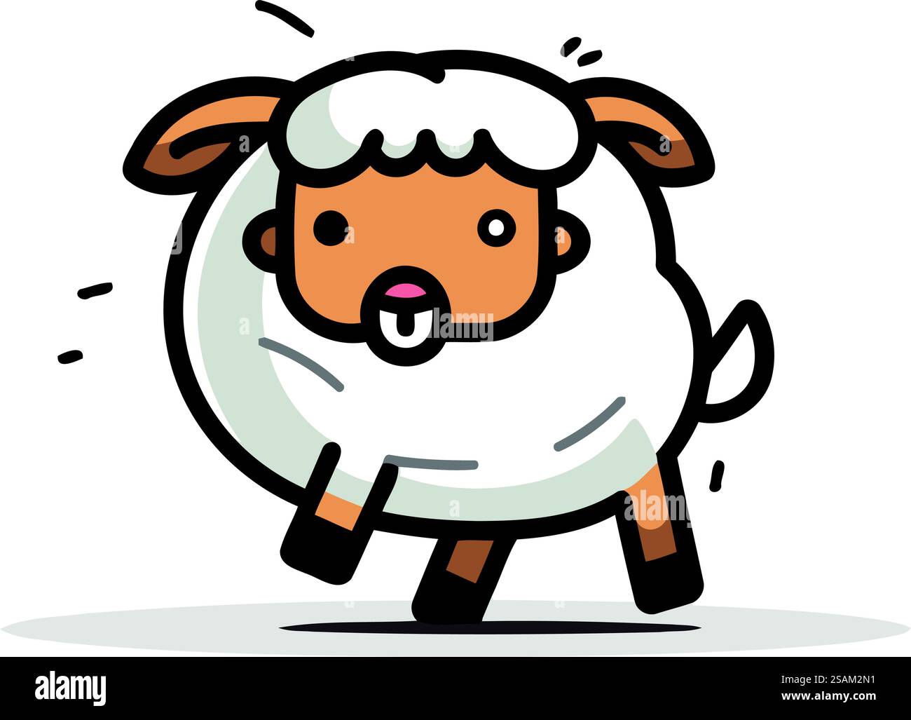 Sheep cartoon character. Vector illustration in flat design. Cute sheep ...