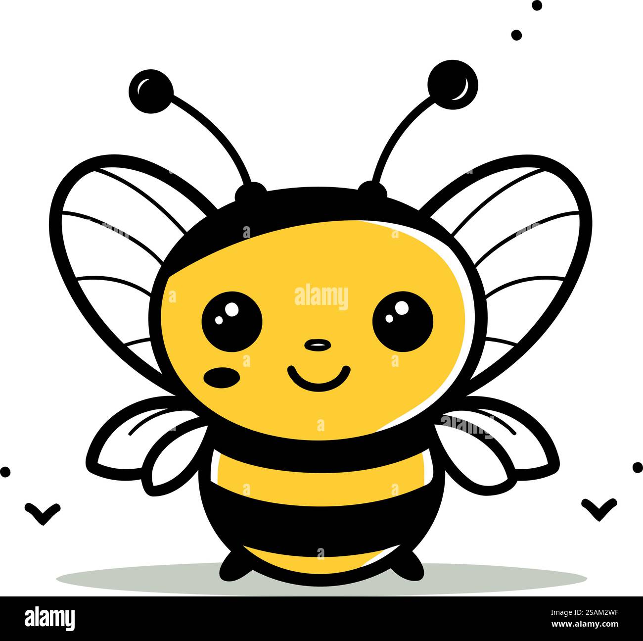 Cute Bee Cartoon Mascot Character. Vector Illustration Stock Vector ...