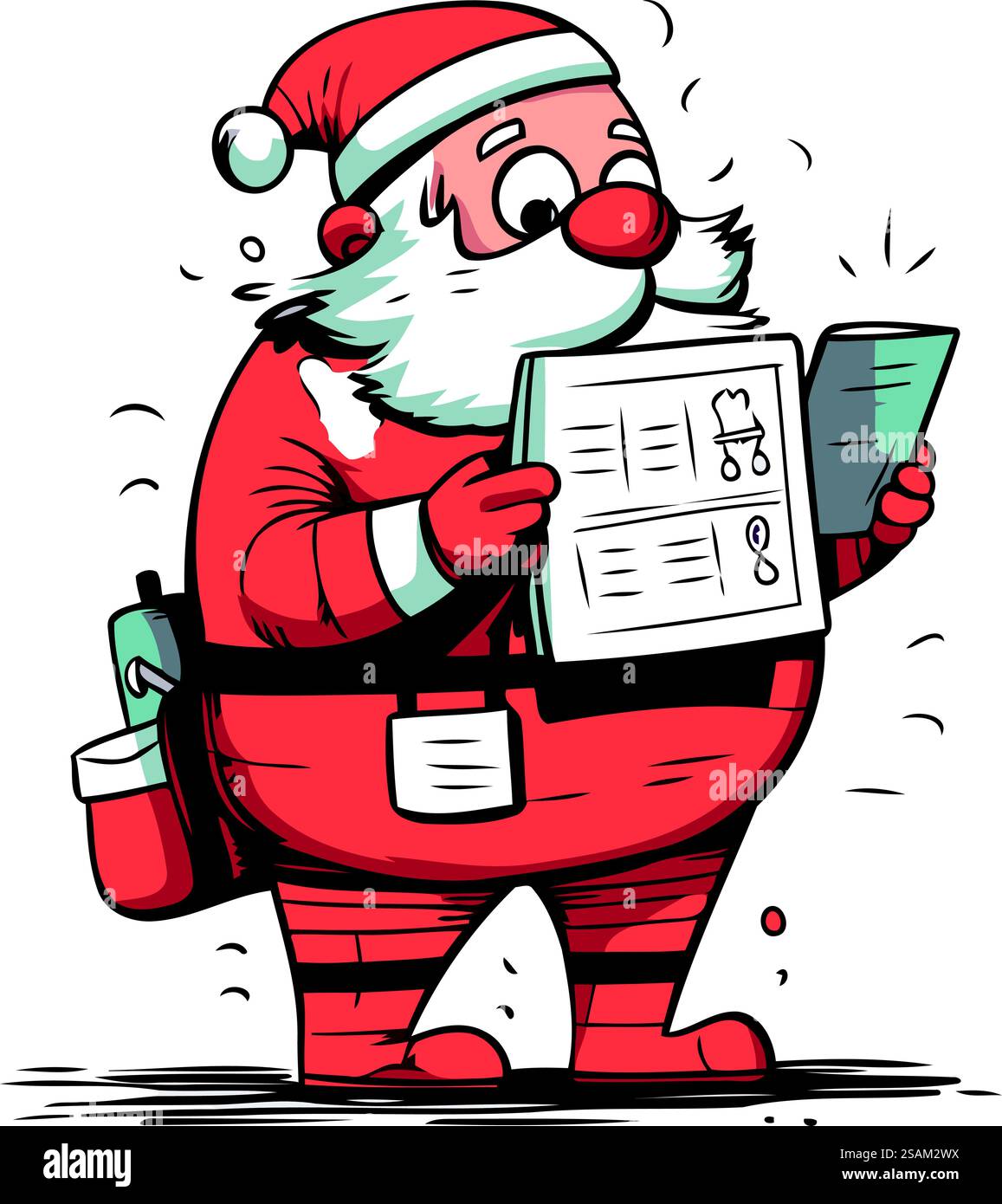 Santa Claus with a tablet. Vector illustration of a Santa Claus Stock Vector Image & Art - Alamy