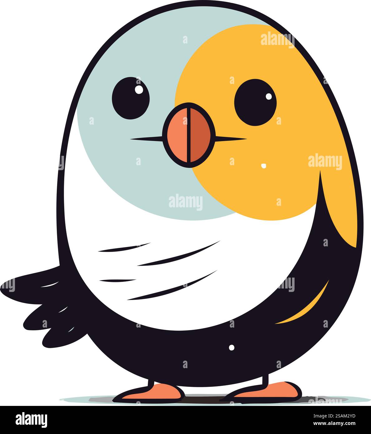 Cute cartoon penguin. Vector illustration isolated on white background ...