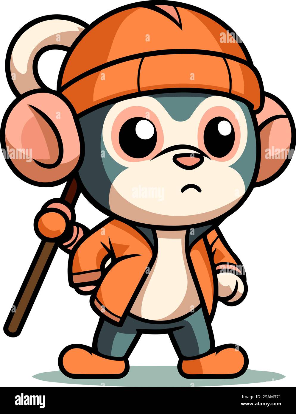 Angry Mascot Monkey Mascot Character Vector Illustration Stock Vector ...