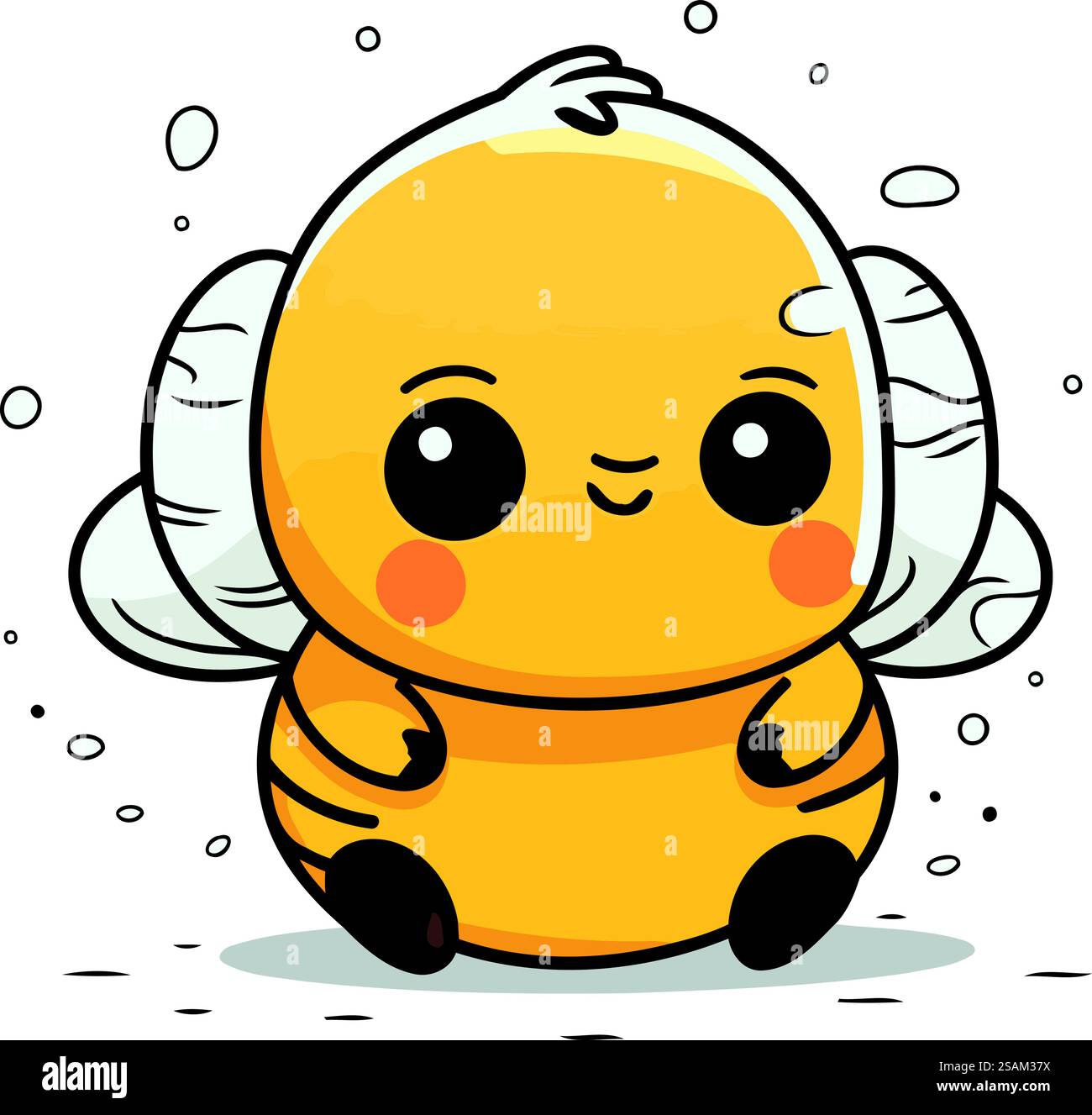 Cute Bee Cartoon Mascot Character. Vector Illustration Stock Vector ...