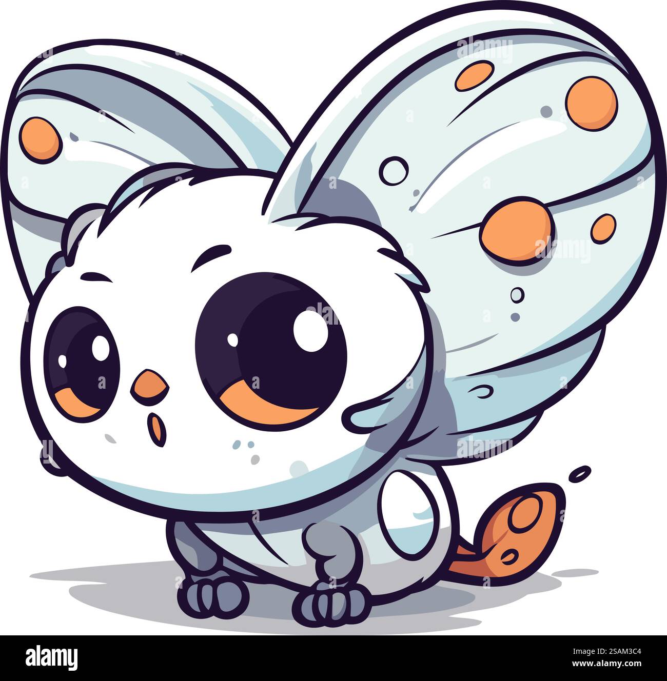 Cute cartoon butterfly. Vector illustration isolated on a white ...