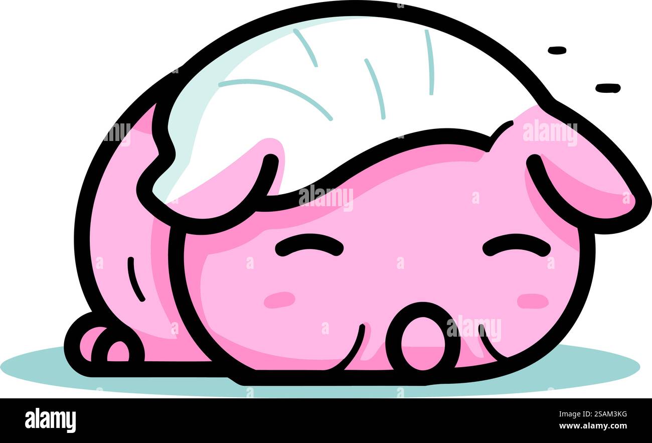 Sleeping pig drawing Stock Vector Images - Alamy