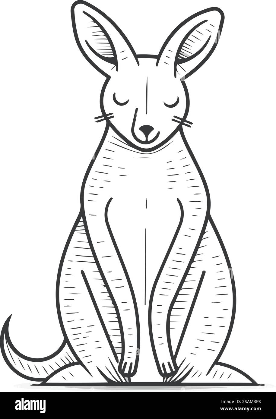 Kangaroo sketch. Hand drawn kangaroo vector illustration Stock Vector ...