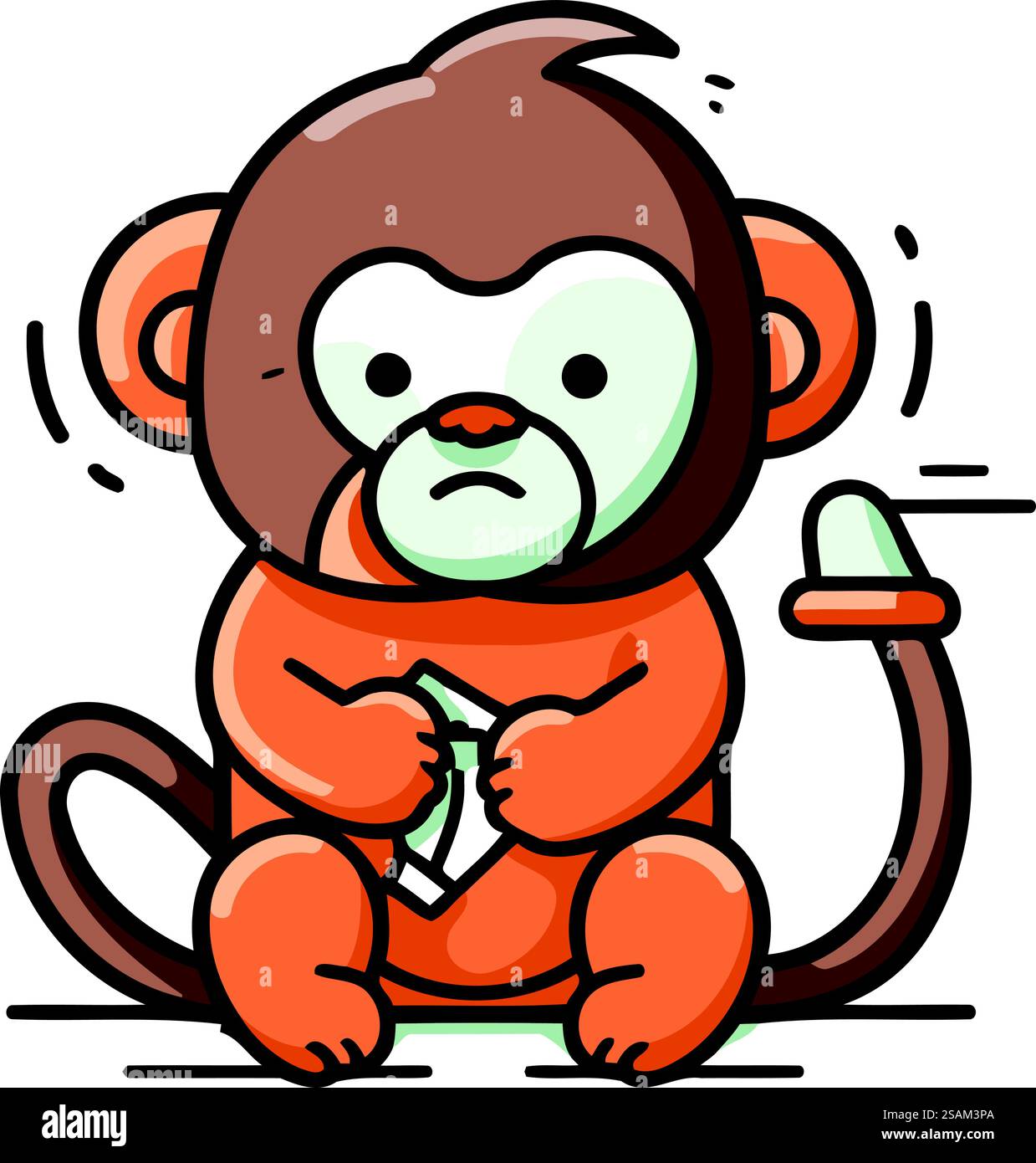 Monkey with smoking pipe. Vector illustration in a flat style Stock ...