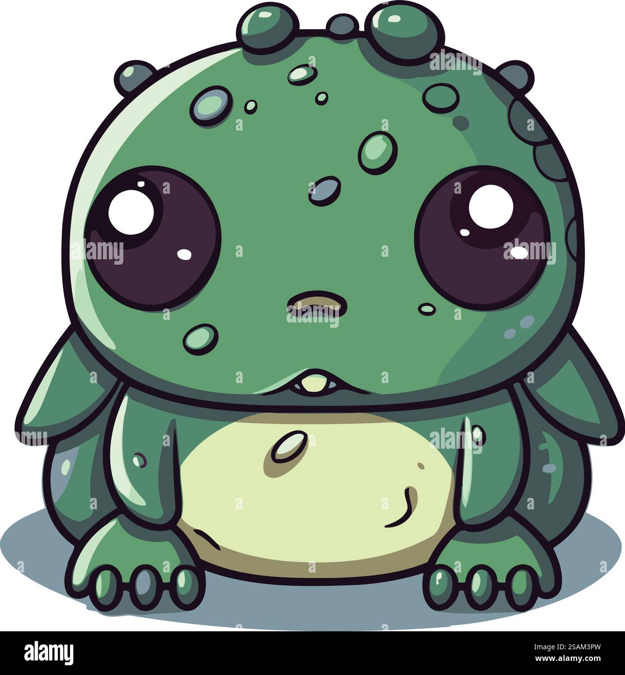 Cute little frog isolated on a white background. Vector illustration ...