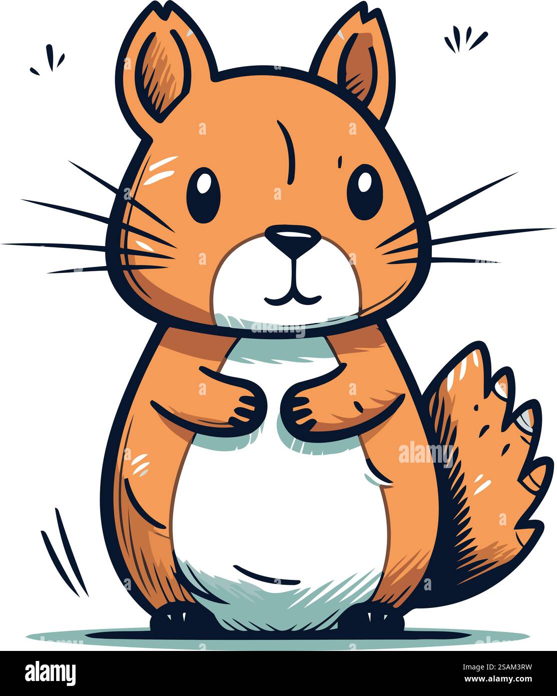 Squirrel in cartoon style. Vector illustration of a cute squirrel Stock ...