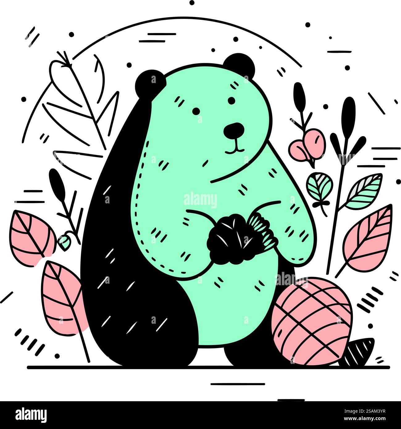 Drawing of a bear Cut Out Stock Images & Pictures - Alamy
