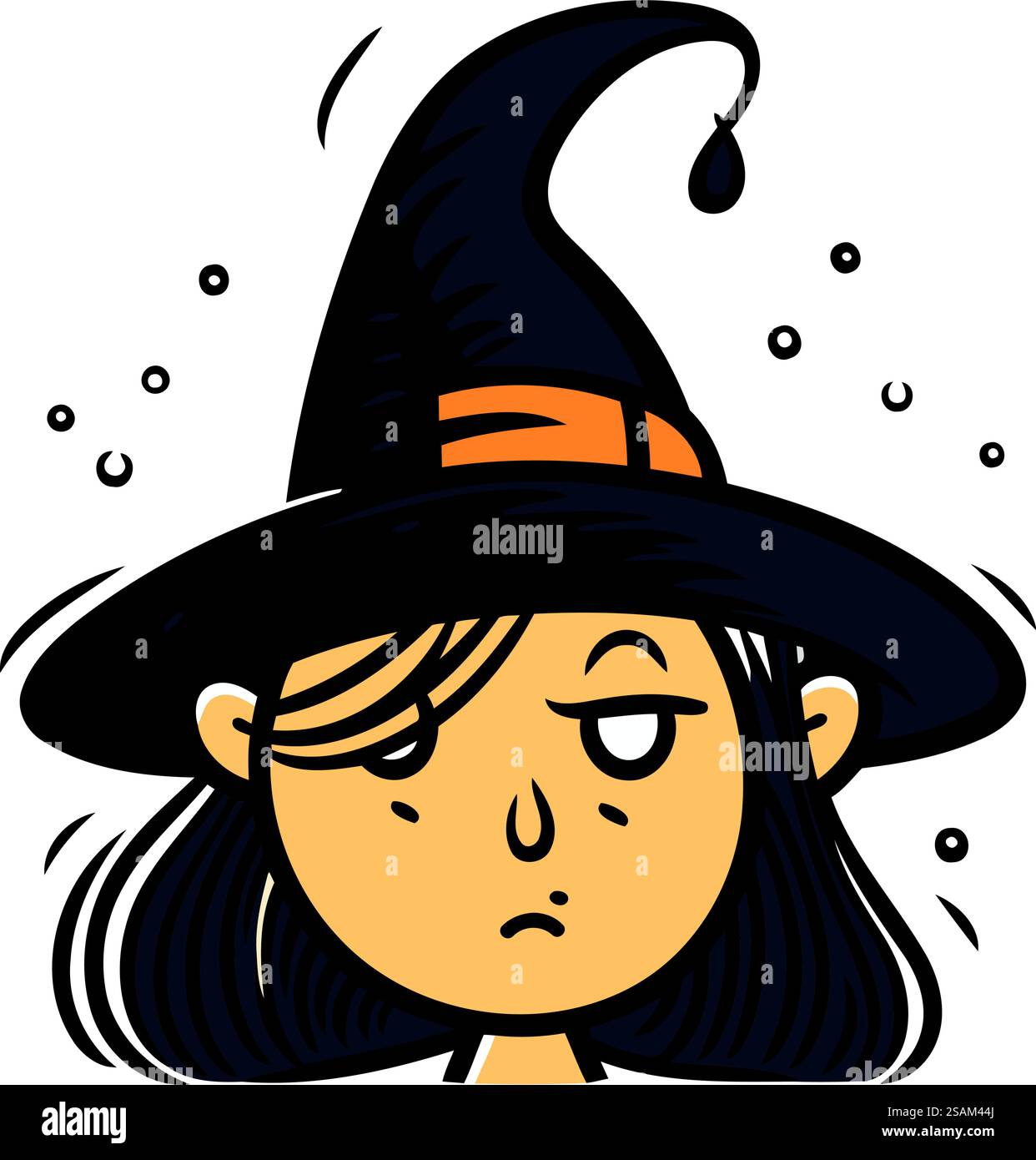 Girl wearing witch hat Stock Vector Images - Alamy