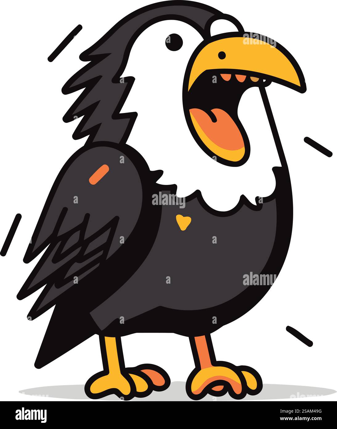Bald Eagle Bird Cartoon Character Vector Illustration. Cute Eagle Bird ...