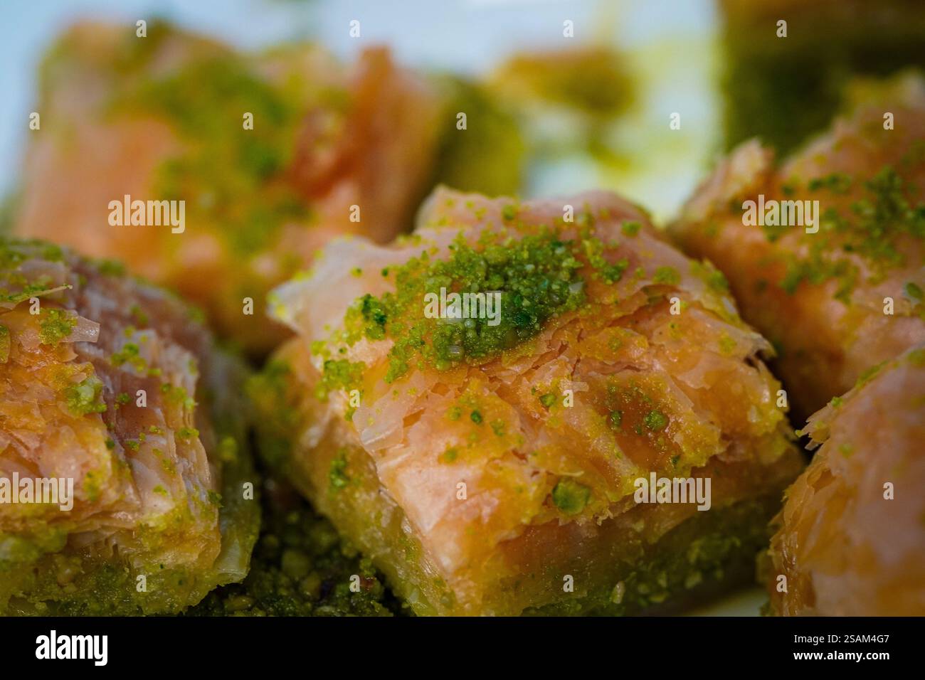Baklava pastries from southern European Balkan countries made from puff ...