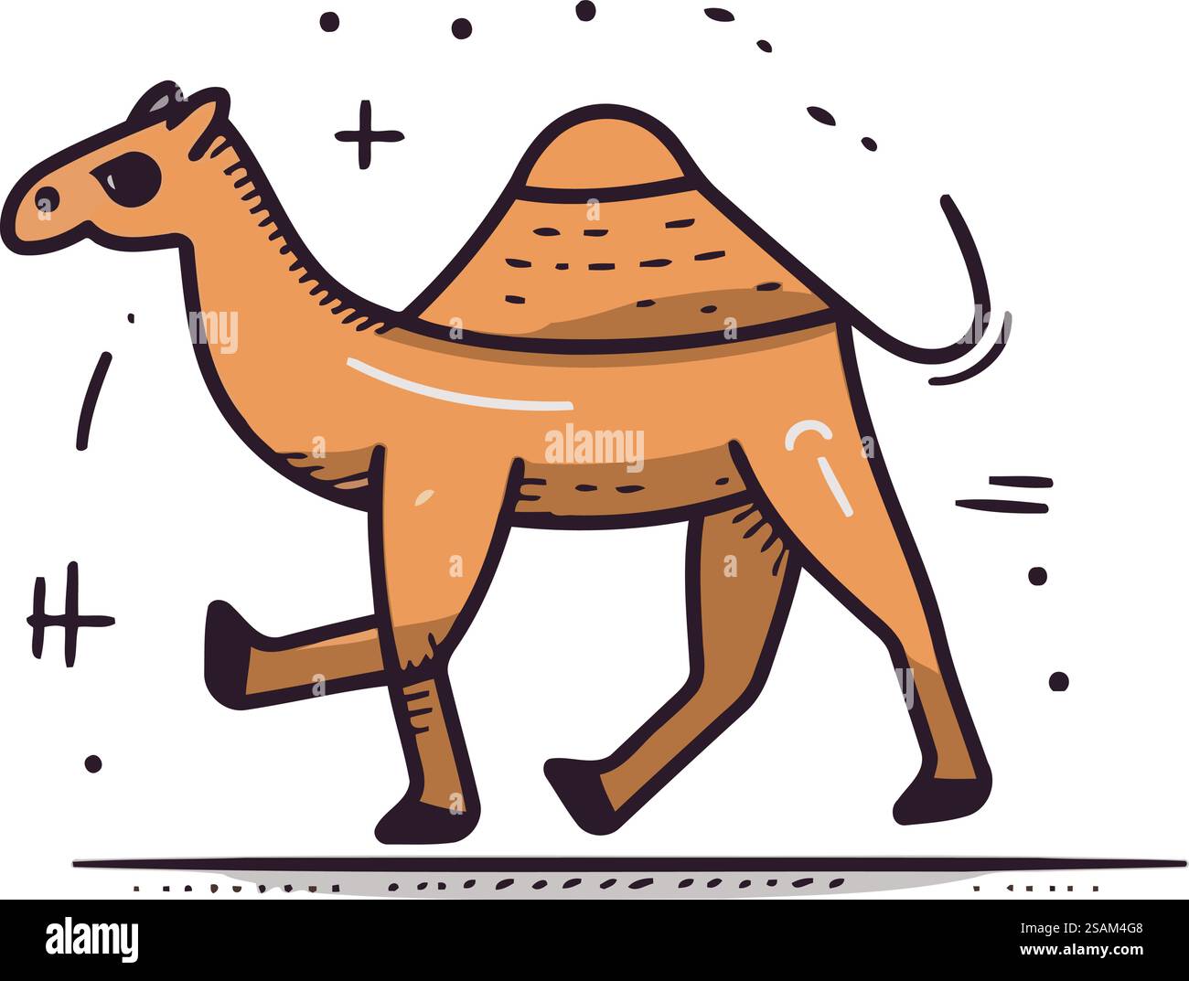 Camel vector illustration. Cute cartoon animal in flat style Stock ...