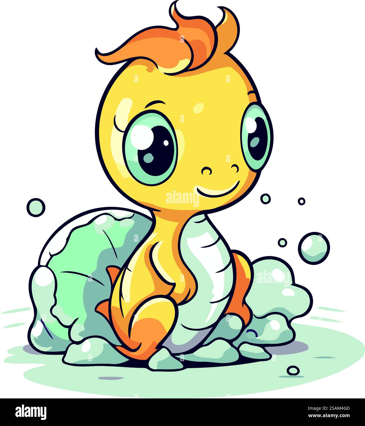 Cute cartoon worm. Vector illustration isolated on a white background ...