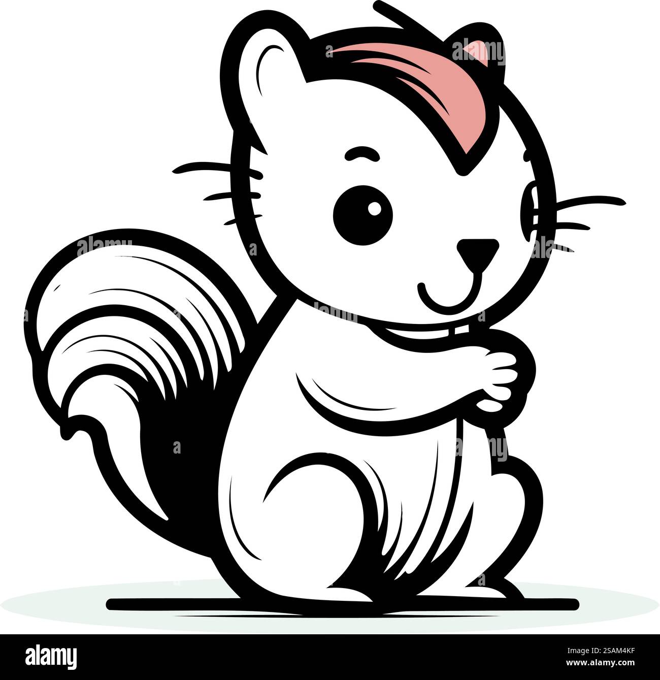 Cute squirrel cartoon icon isolated on white background. Vector ...