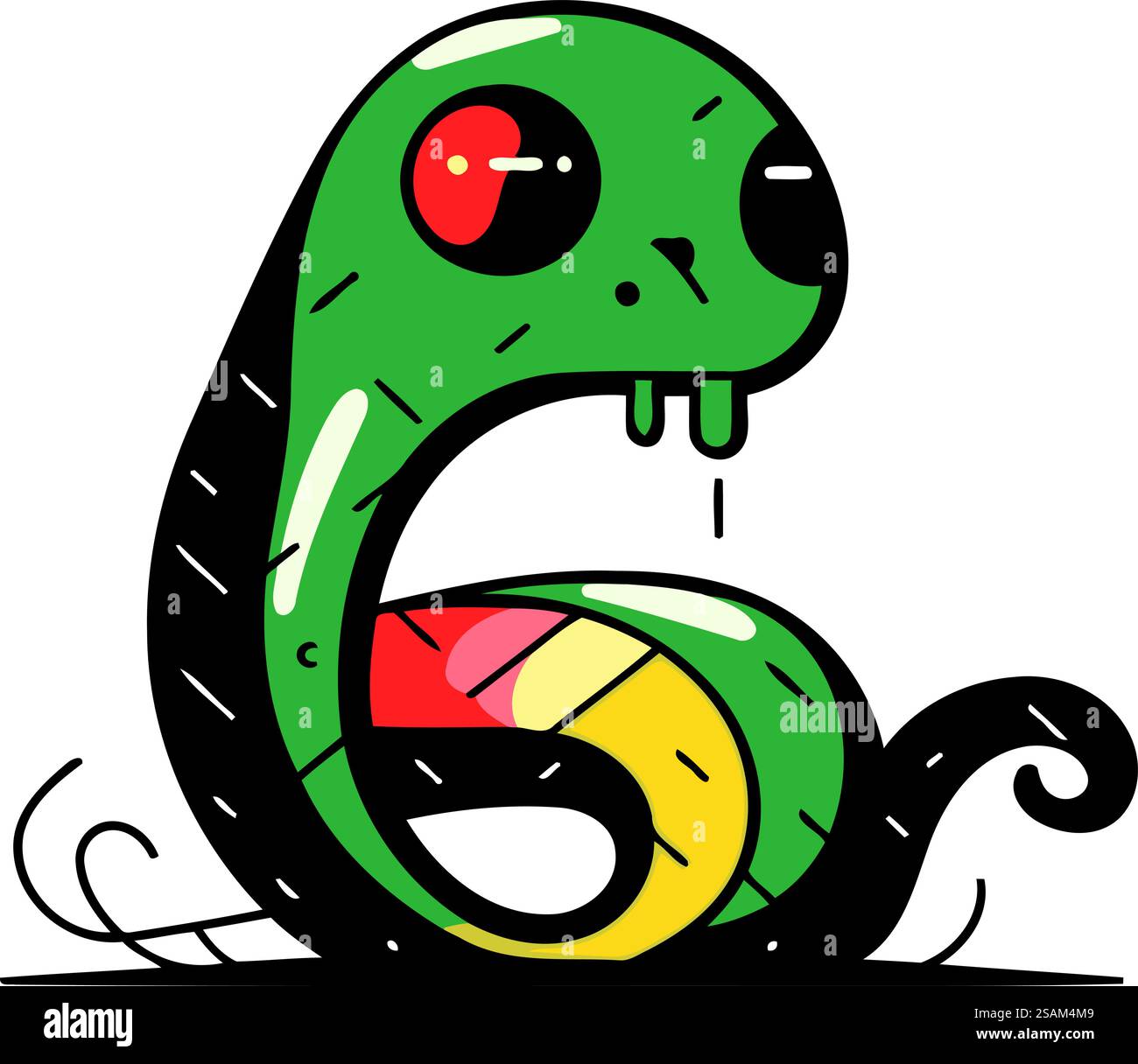 Cute cartoon snake. Vector illustration isolated on a white background ...