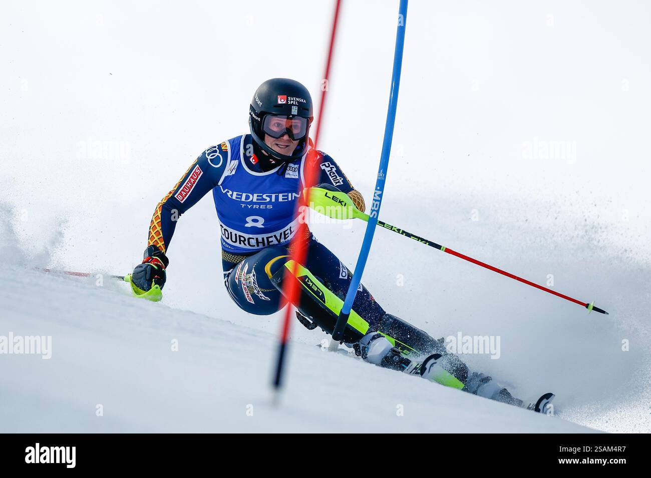 Sweden's Sara Hector speeds down the course during a women's World Cup ...