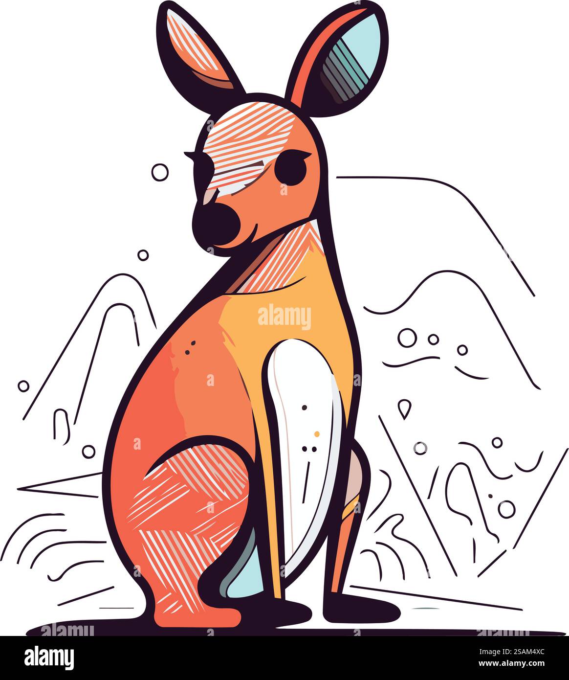 Kangaroo. Vector illustration of a cute kangaroo Stock Vector Image & Art - Alamy