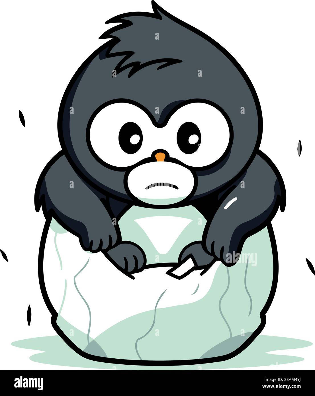 Crying Black Monkey Cartoon Mascot Character Vector Illustration Stock ...