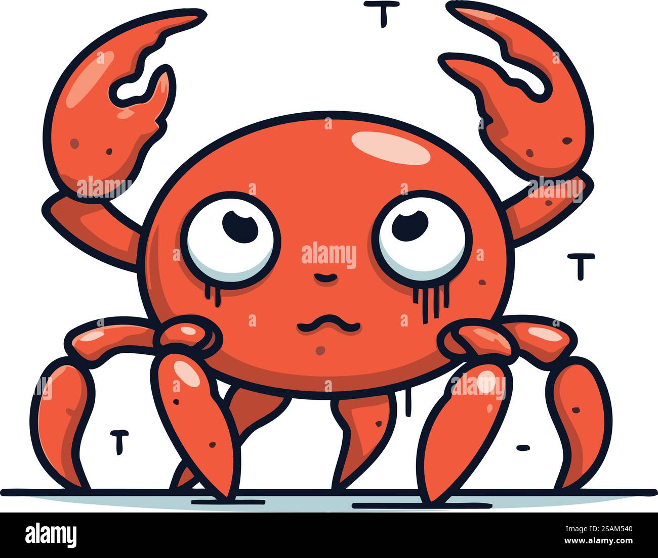 Cute cartoon crab character. Vector illustration of a funny crab Stock ...