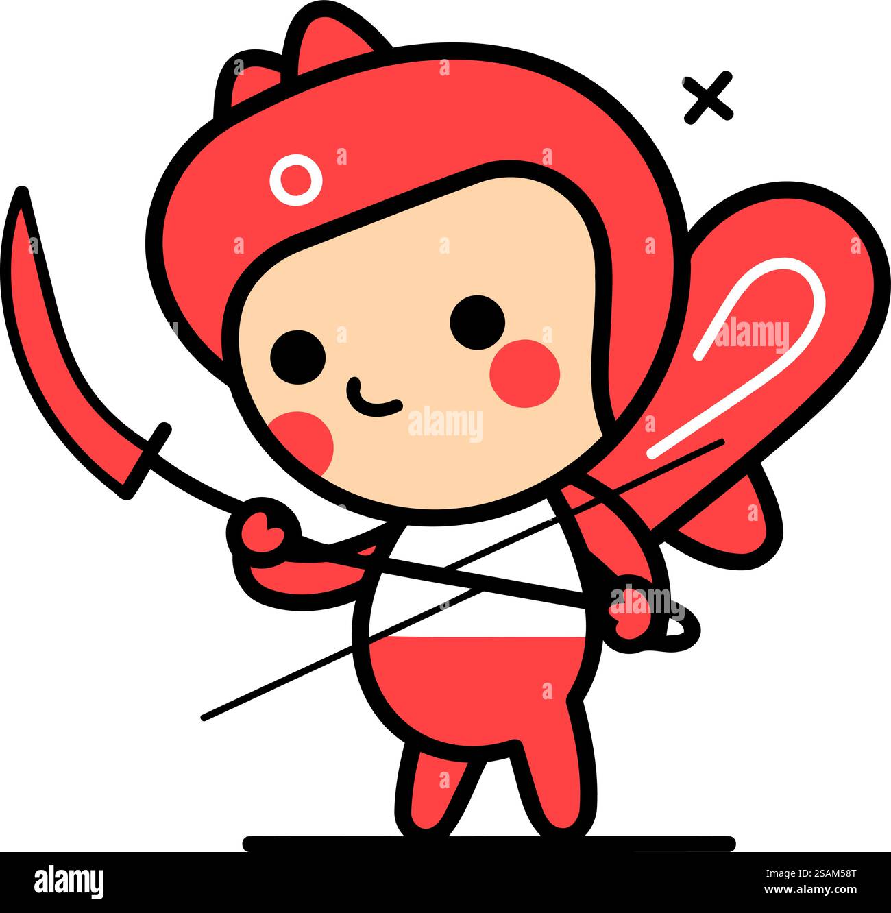 Cute little cupid with bow and arrow. Vector illustration Stock Vector ...
