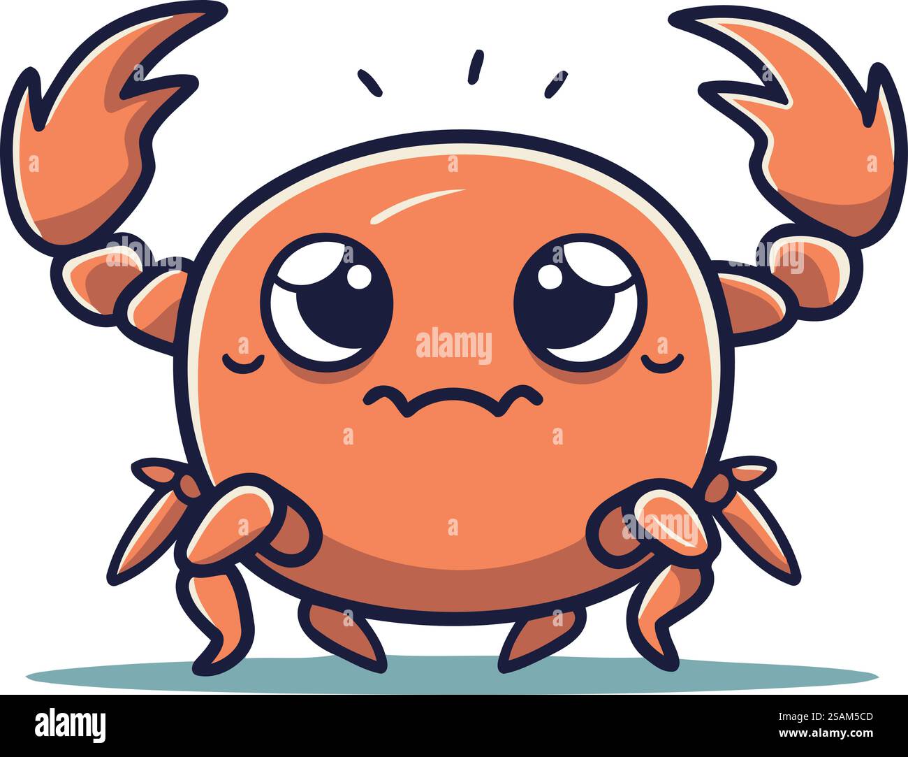 Crab cartoon character. Cute crab mascot. Vector illustration Stock ...