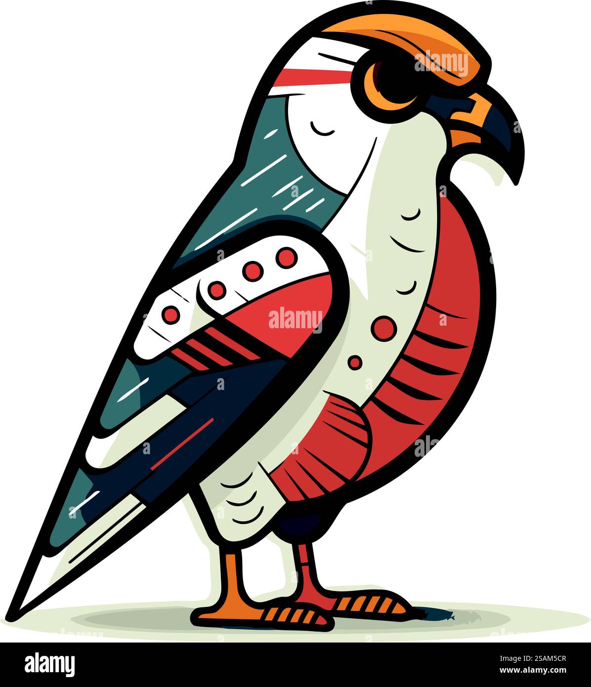Vector illustration of a red necked pheasant in cartoon style Stock ...