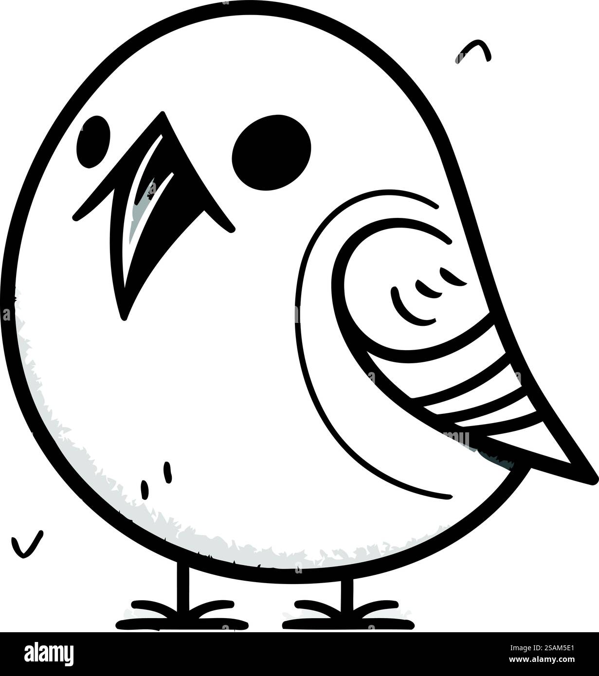 Cute cartoon bird. Vector illustration. Hand drawn design element Stock ...