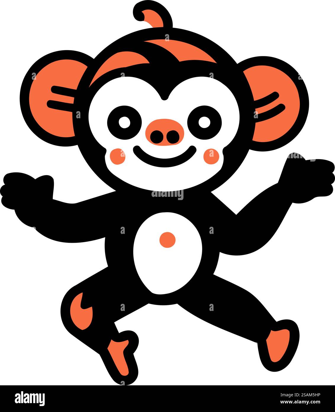 Cute monkey cartoon. Vector illustration isolated on a white background ...