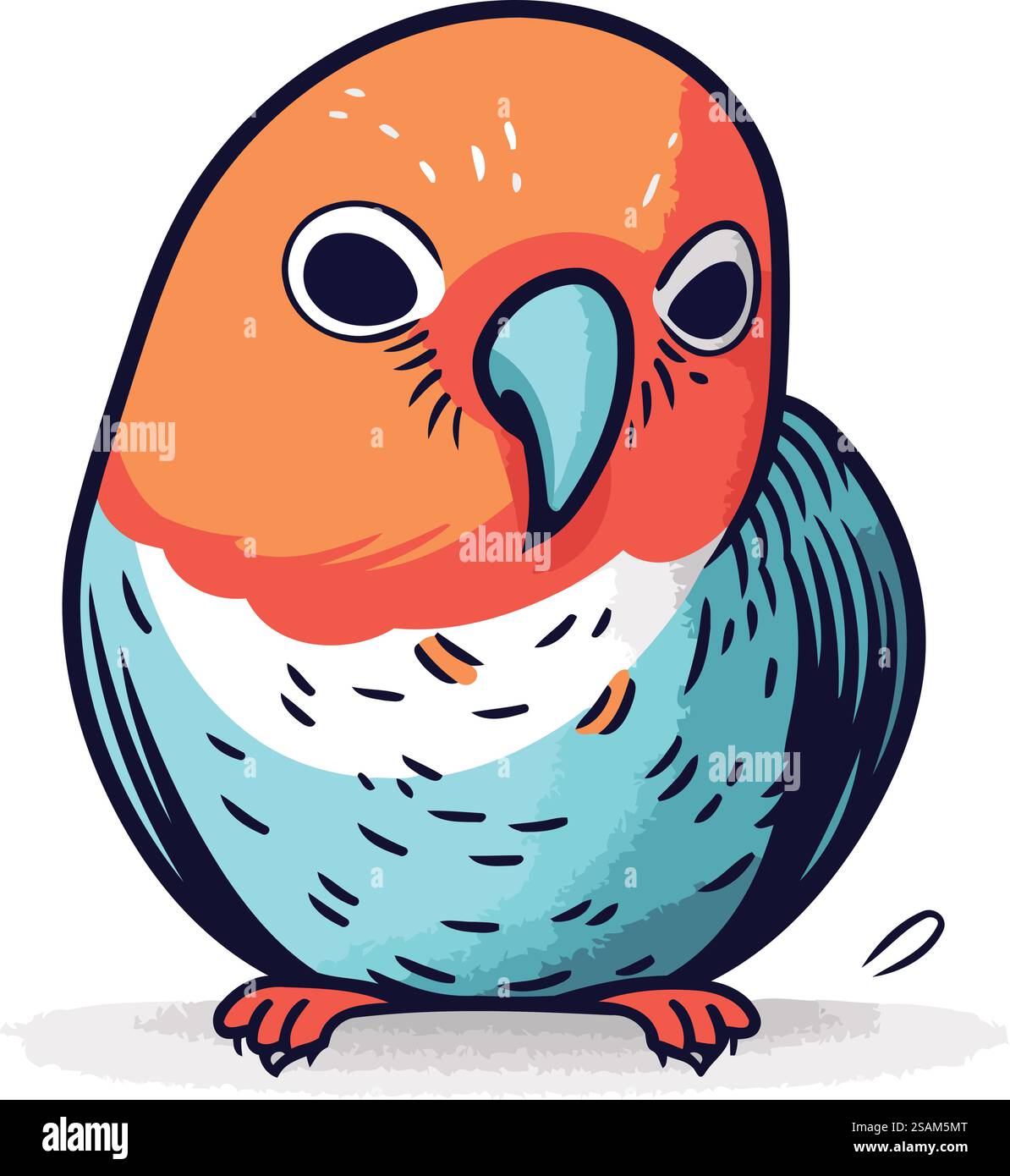 Cute colorful parrot isolated on white background. Vector illustration ...