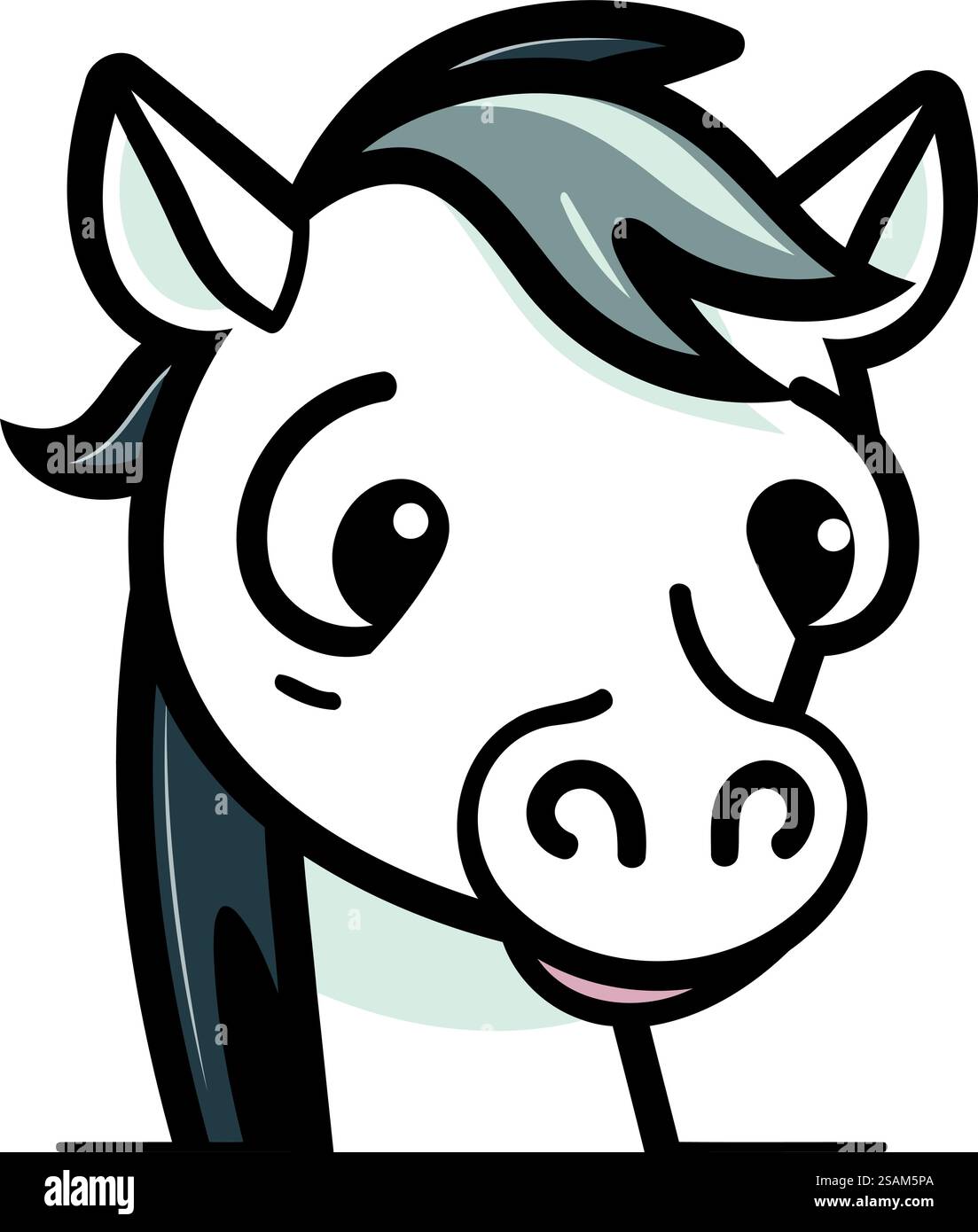 Cartoon horse face. Vector illustration isolated on a white background ...