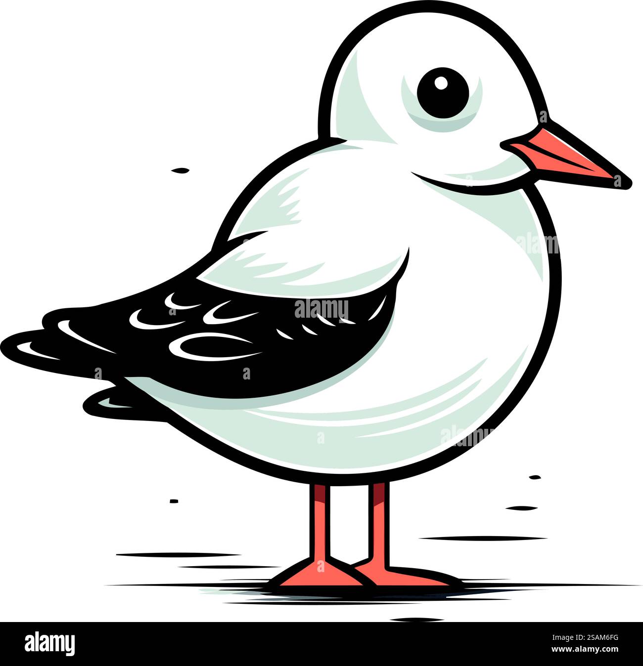 Seagull. Vector illustration of a seagull on white background Stock ...