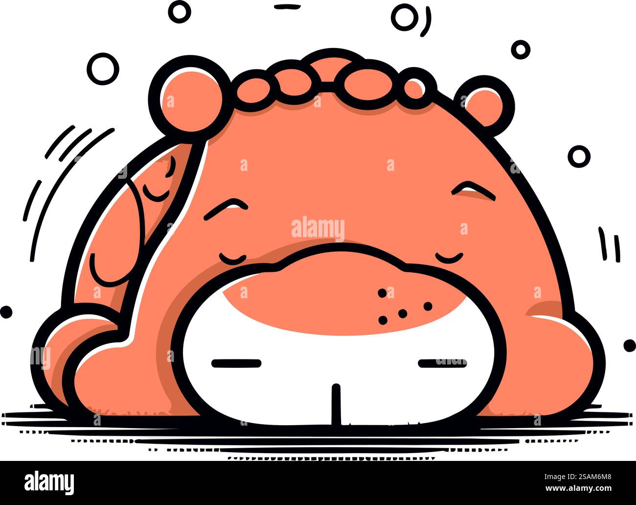 Cute hippopotamus. Vector illustration in line art style Stock Vector ...