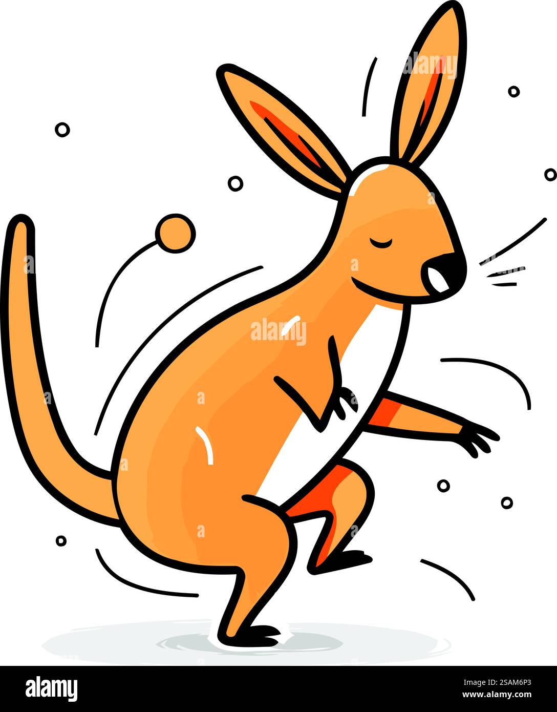 Kangaroo running. Funny kangaroo. Vector illustration Stock Vector ...