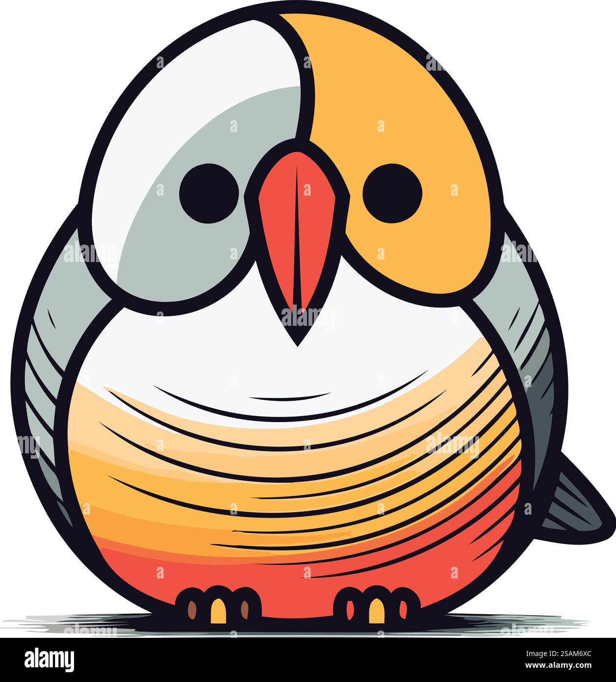 Cartoon Illustration of a Cute Little Bird. Vector Stock Vector Image ...