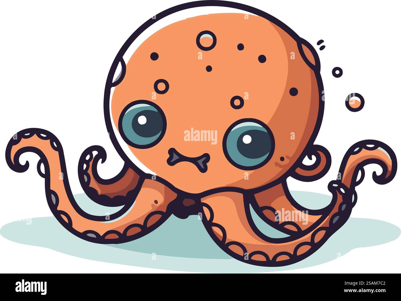 Cute octopus vector illustration. Cute octopus character Stock Vector ...